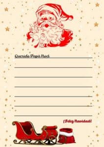 CARTA a PAPÁ NOEL Para imprimir Gratis en Word y PDF