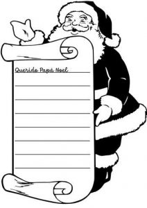 CARTA a PAPÁ NOEL Para imprimir Gratis en Word y PDF