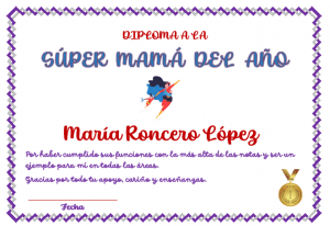 DIPLOMAS para MAMÁ Descarga, edita e imprime GRATIS