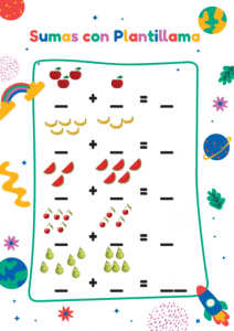 DIBUJOS CON SUMAS Fichas para imprimir y colorear