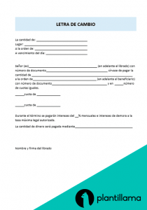 LETRA DE CAMBIO Descarga GRATIS en Word y PDF