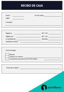 RECIBO DE CAJA Descarga en Word y PDF [GRATIS]