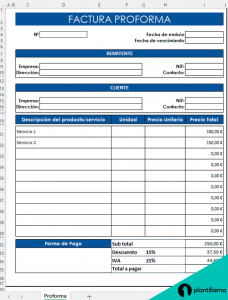 FACTURA PROFORMA en PDF y WORD [Plantilla Gratis]