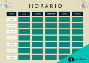 Plantillas de HORARIOS Editables Gratis en Word y PDF