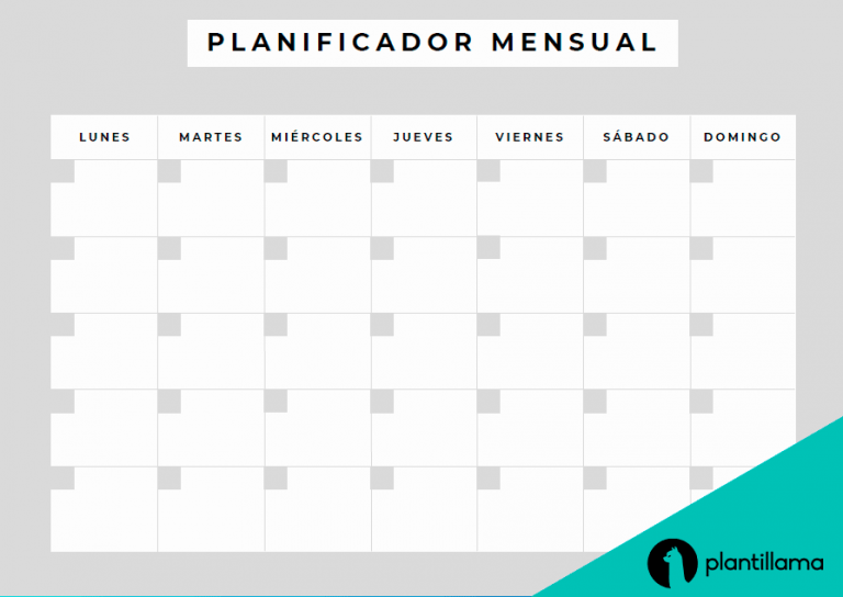 PLANIFICADOR MENSUAL PDF Tu planning [Gratis]