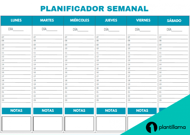PLANIFICADOR SEMANAL PDF Tu planning [Gratis]