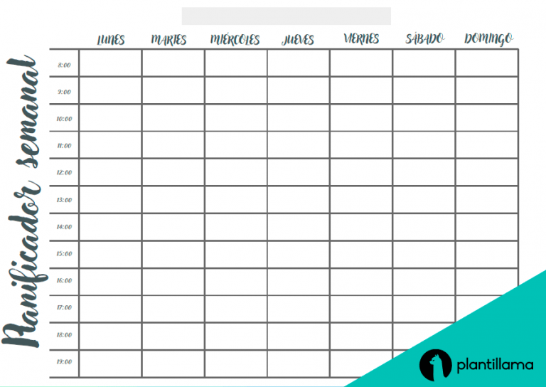 PLANIFICADOR SEMANAL PDF Tu planning [Gratis]
