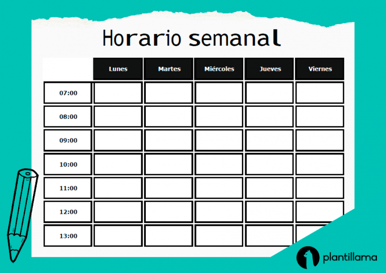 Plantillas de HORARIOS Editables Gratis en Word y PDF