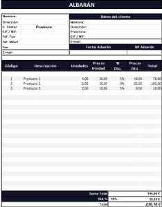Plantilla de ALBARÁN en Excel y Word [Gratis]
