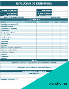 Evaluación de desempeño laboral: Formato Word y PDF