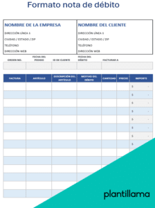 NOTA DE DÉBITO Formato y Ejemplo a descargar [GRATIS]