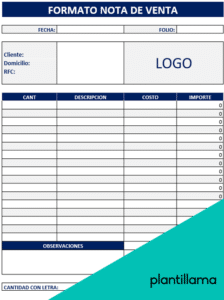 NOTA DE VENTA Formato y Ejemplo a descargar [GRATIS]