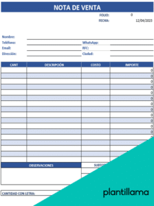 NOTA DE VENTA Formato y Ejemplo a descargar [GRATIS]