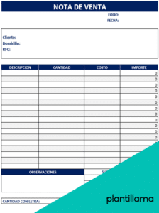 NOTA DE VENTA Formato y Ejemplo a descargar [GRATIS]
