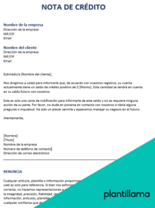 NOTA DE CRÉDITO Formato y Ejemplo a descargar [GRATIS]