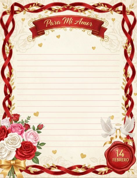 Plantilla CARTA de SAN VALENTÍN Descargar Word Gratis