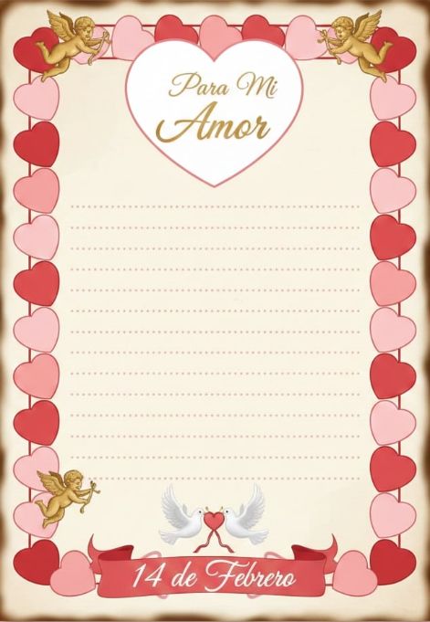 Plantilla CARTA de SAN VALENTÍN Descargar Word Gratis