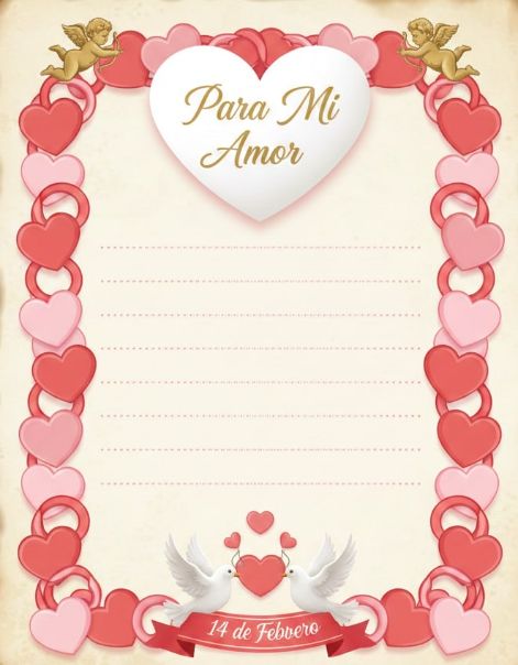 Plantilla CARTA de SAN VALENTÍN Descargar Word Gratis