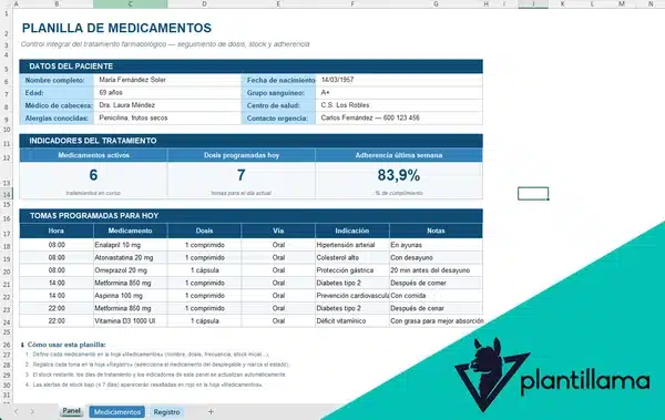 Planillas de Medicamentos Descarga Excel gratis